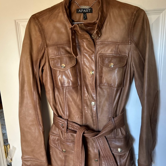 Apiece Apart | Jackets & Coats | Apart Brown Leather Jacket Sz 2 | Poshmark